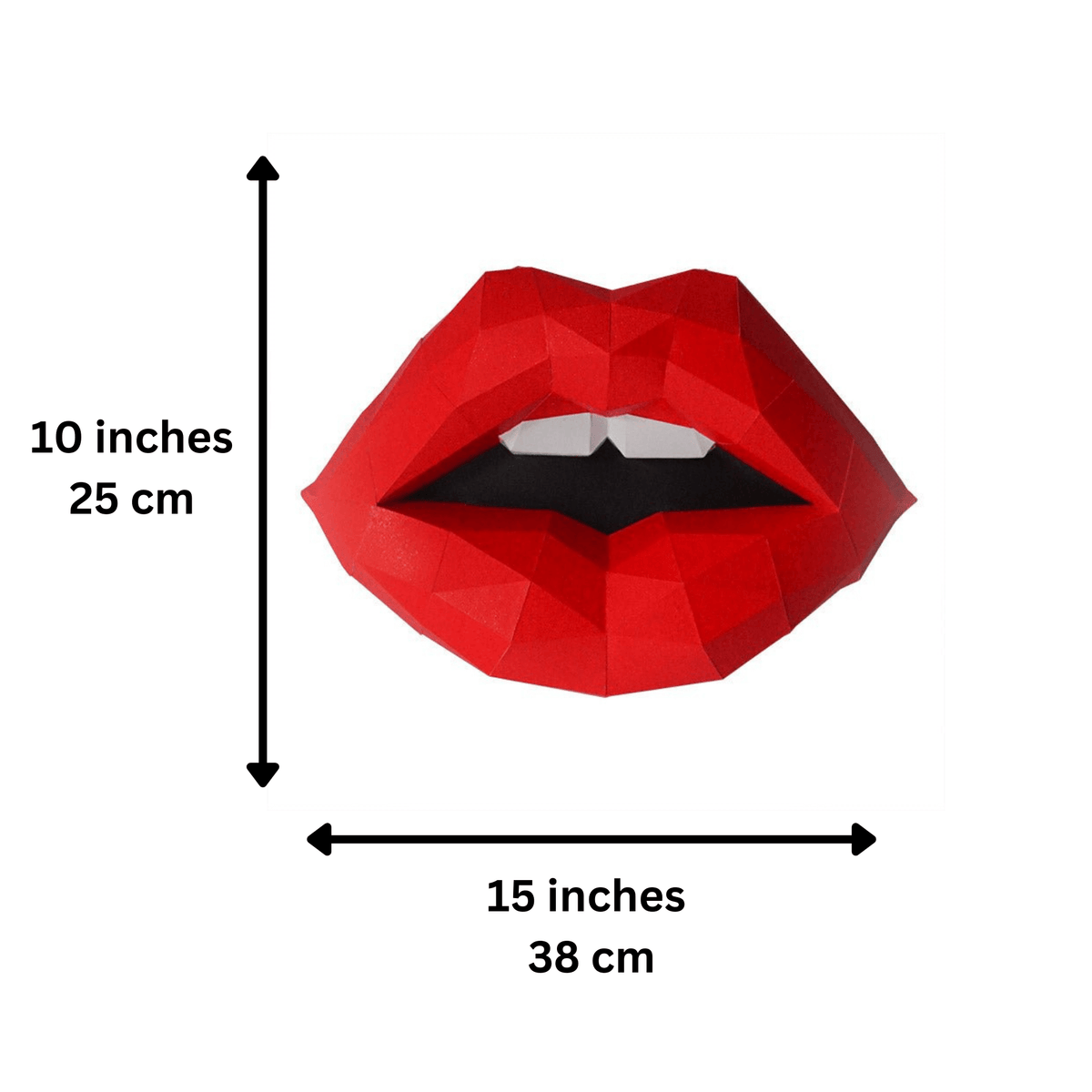 3D Red Paper Lips Wall Art - Papercraft Wall Decor - PAPERCRAFT WORLD