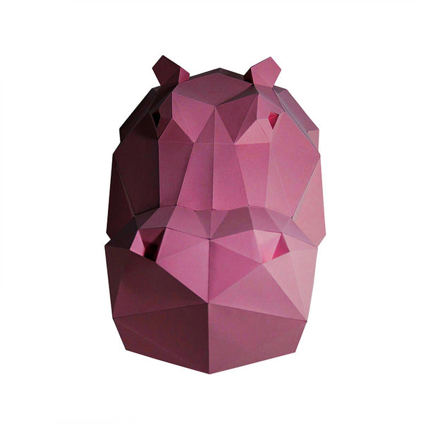 Hippo Head Wall Art - Digital PDF Template - PAPERCRAFT WORLD