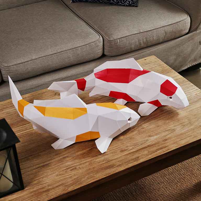 Koi Fish - Digital PDF Template - PAPERCRAFT WORLD
