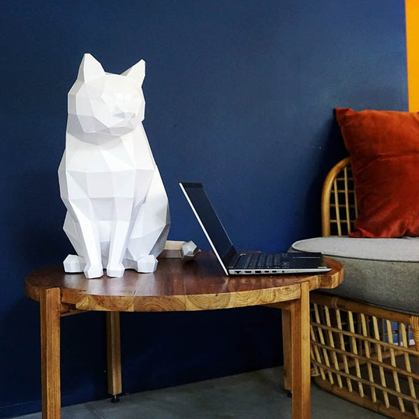 3D Paper Cat Model | Papercraft Cat Wall Art - PAPERCRAFT WORLD