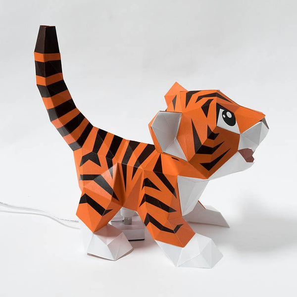 Baby Tiger Lamp | 3D Paper Tiger Model - PAPERCRAFT WORLD