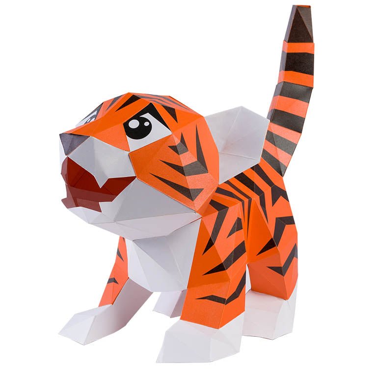 Baby Tiger Lamp | 3D Paper Tiger Model - PAPERCRAFT WORLD