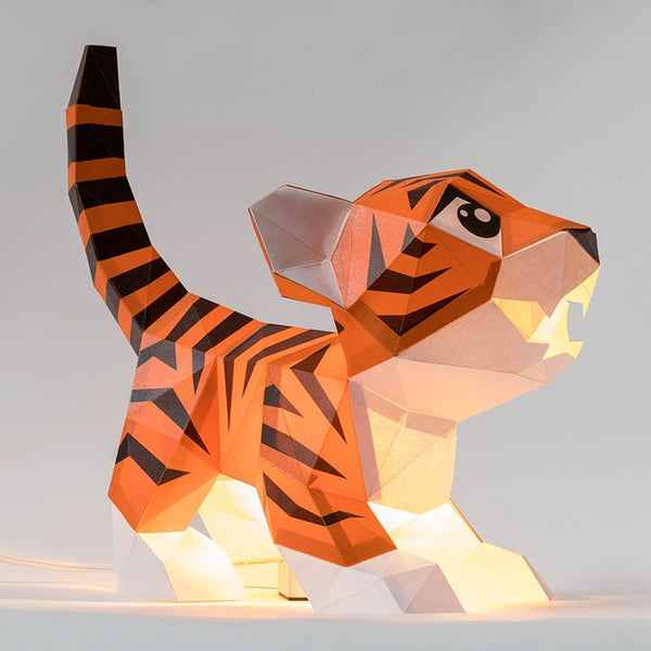 Baby Tiger Lamp | 3D Paper Tiger Model - PAPERCRAFT WORLD