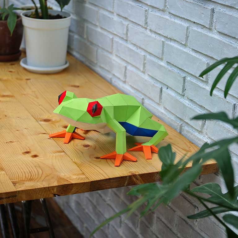 Frog 3D Paper Model | Papercraft Frog Lamp - PAPERCRAFT WORLD