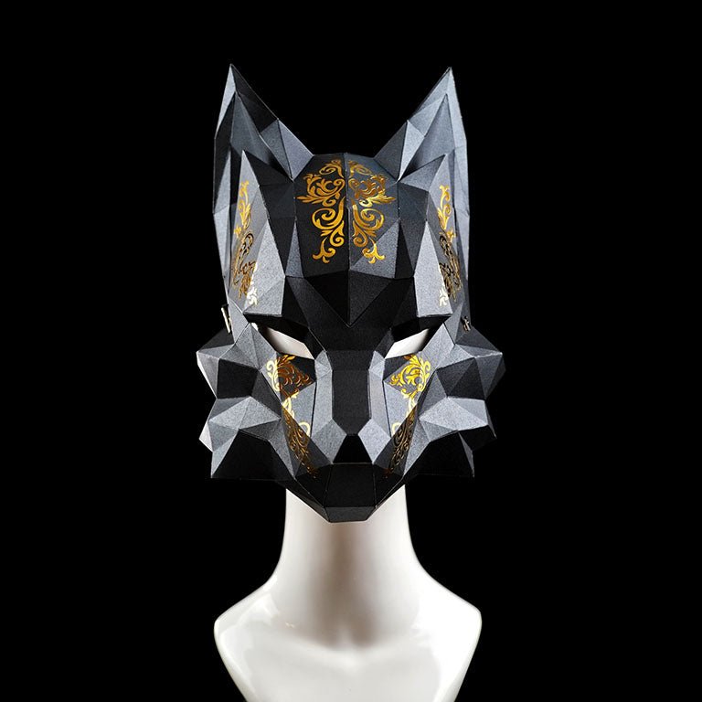 Futuristic Fox Mask - Black - PAPERCRAFT WORLD