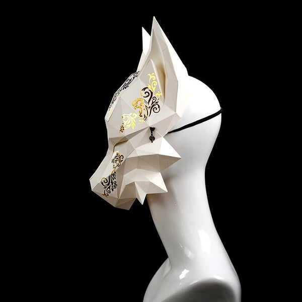 Futuristic Fox Mask - White - PAPERCRAFT WORLD