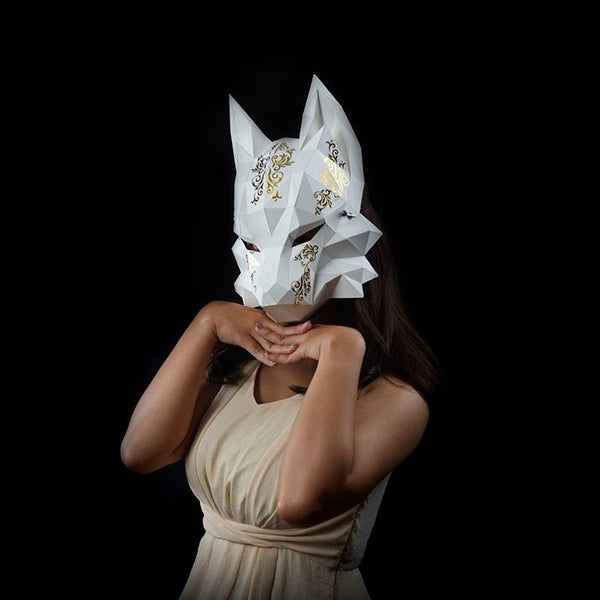 Home / All Papercraft Products / Futuristic Fox Mask - White