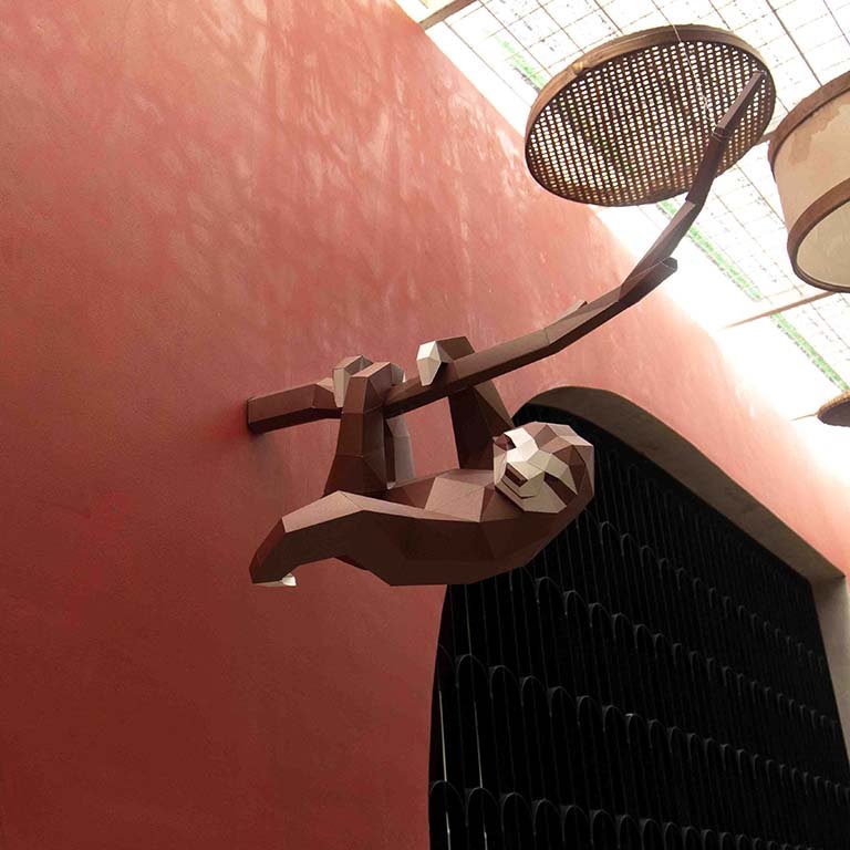 Hanging Sloth 3D Model | Sloth Wall Art - PAPERCRAFT WORLD