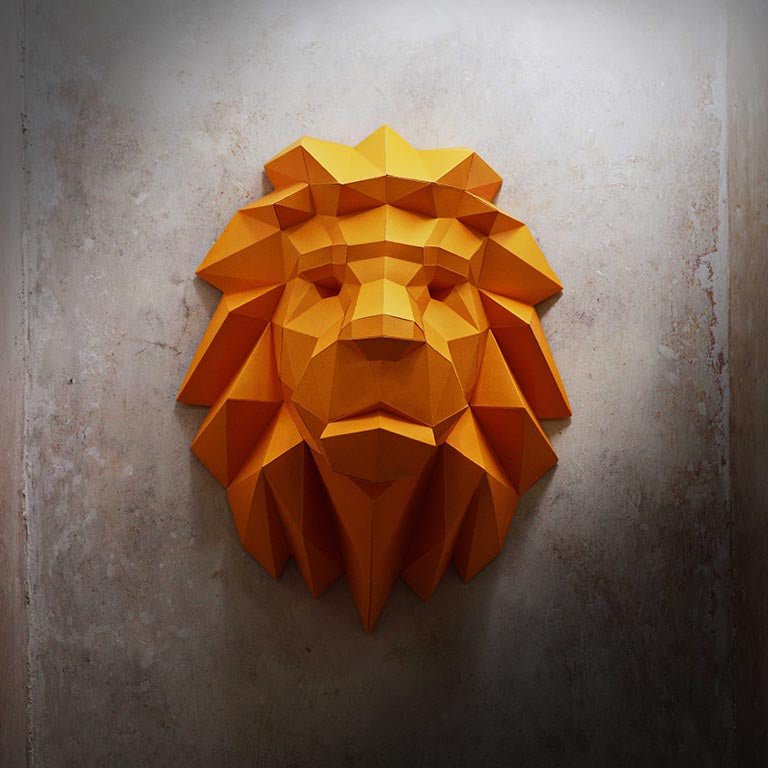Lion Head Wall Decor | Lion Wall Art - PAPERCRAFT WORLD