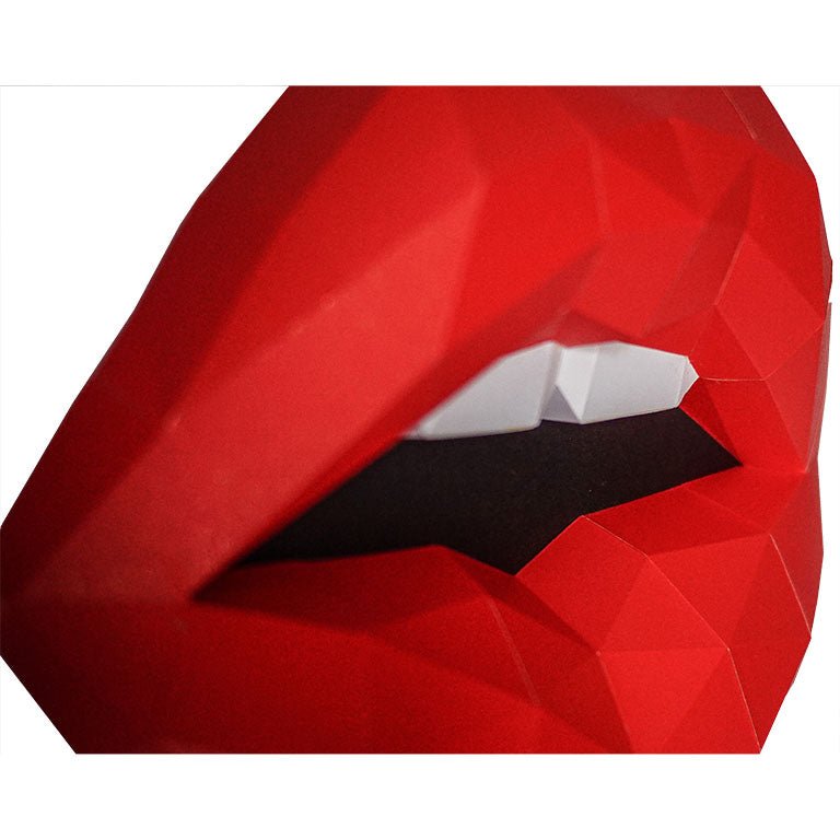 3D Red Paper Lips Wall Art - Papercraft Wall Decor - PAPERCRAFT WORLD