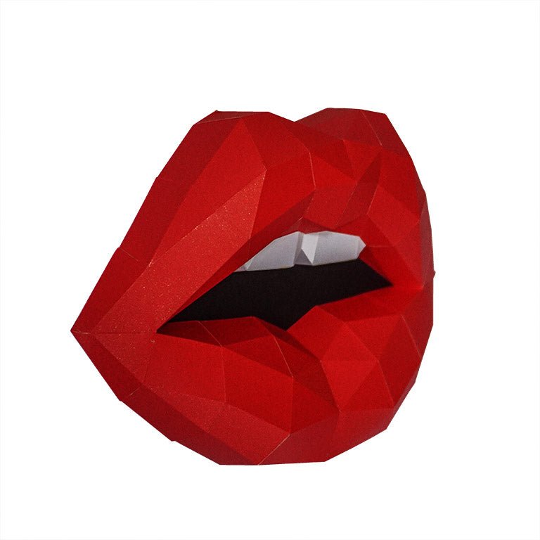 3D Red Paper Lips Wall Art - Papercraft Wall Decor - PAPERCRAFT WORLD