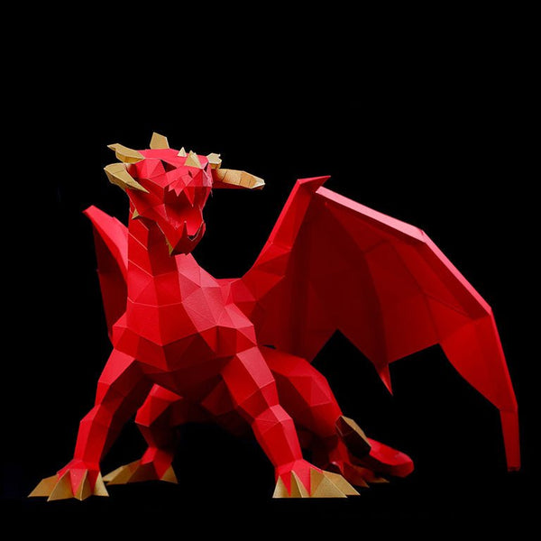 Red Dragon Model | Dragon Art - PAPERCRAFT WORLD