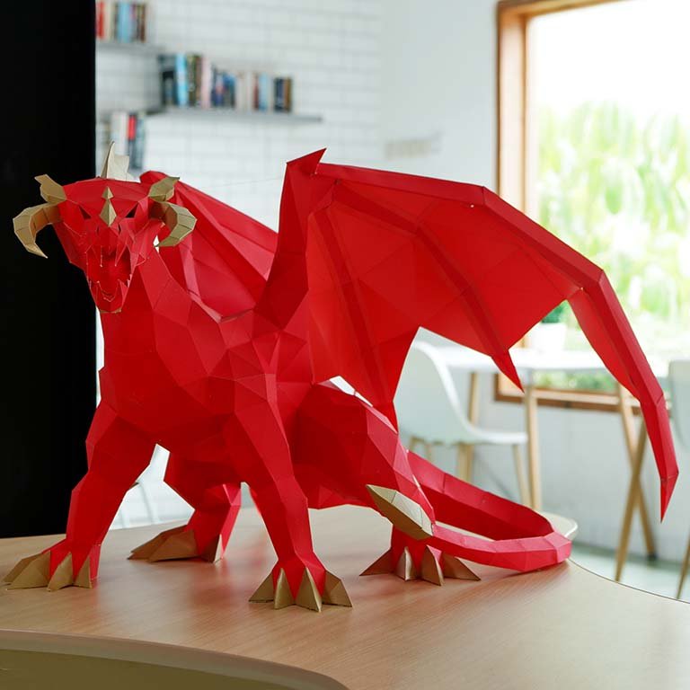 Red Dragon Model | Dragon Art - PAPERCRAFT WORLD
