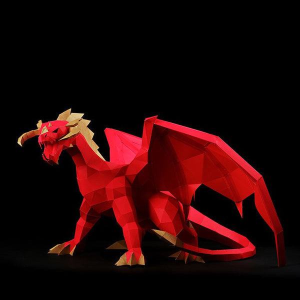 Red Dragon Model | Dragon Art - PAPERCRAFT WORLD