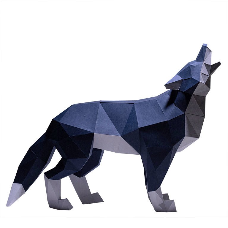 Standing Wolf 3D Model - Wolf Paper Art - PAPERCRAFT WORLD