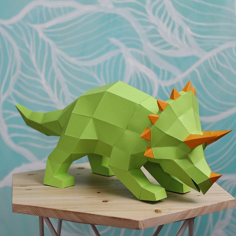 Triceratops 3D Paper Model | Triceratops Art - PAPERCRAFT WORLD