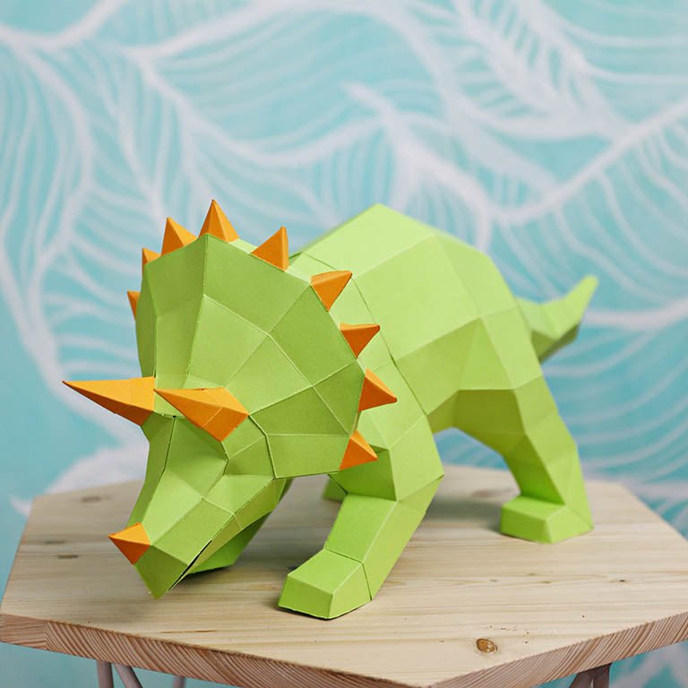 Triceratops 3D Paper Model | Triceratops Art - PAPERCRAFT WORLD