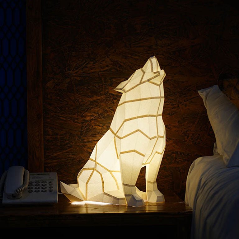Wolf Lamp 3D Paper Model | Wolf Night Light - PAPERCRAFT WORLD