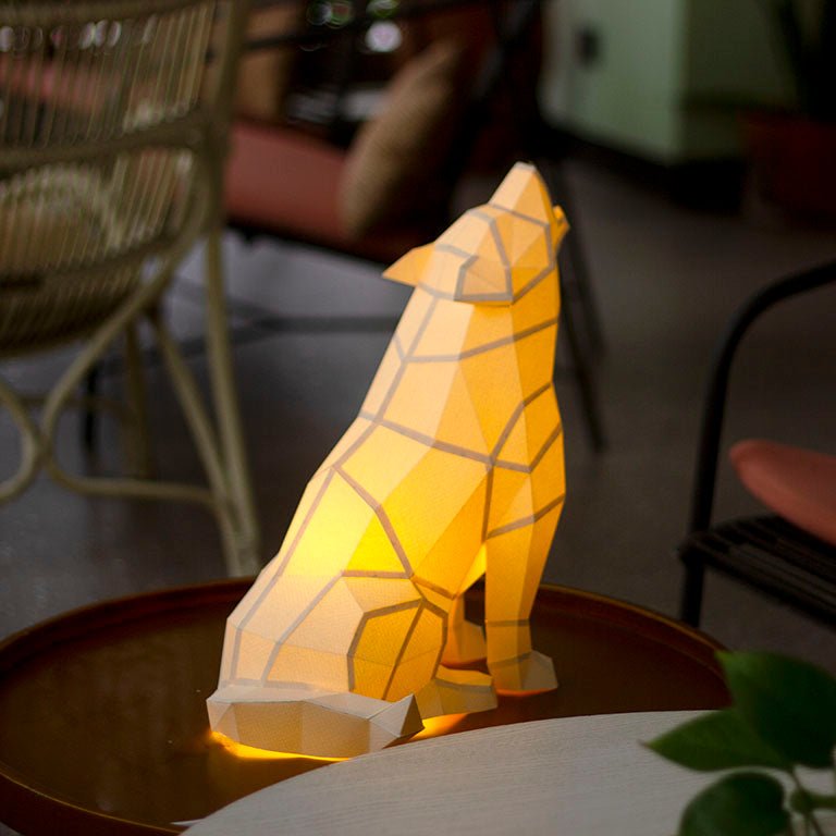 Wolf Lamp 3D Paper Model | Wolf Night Light - PAPERCRAFT WORLD