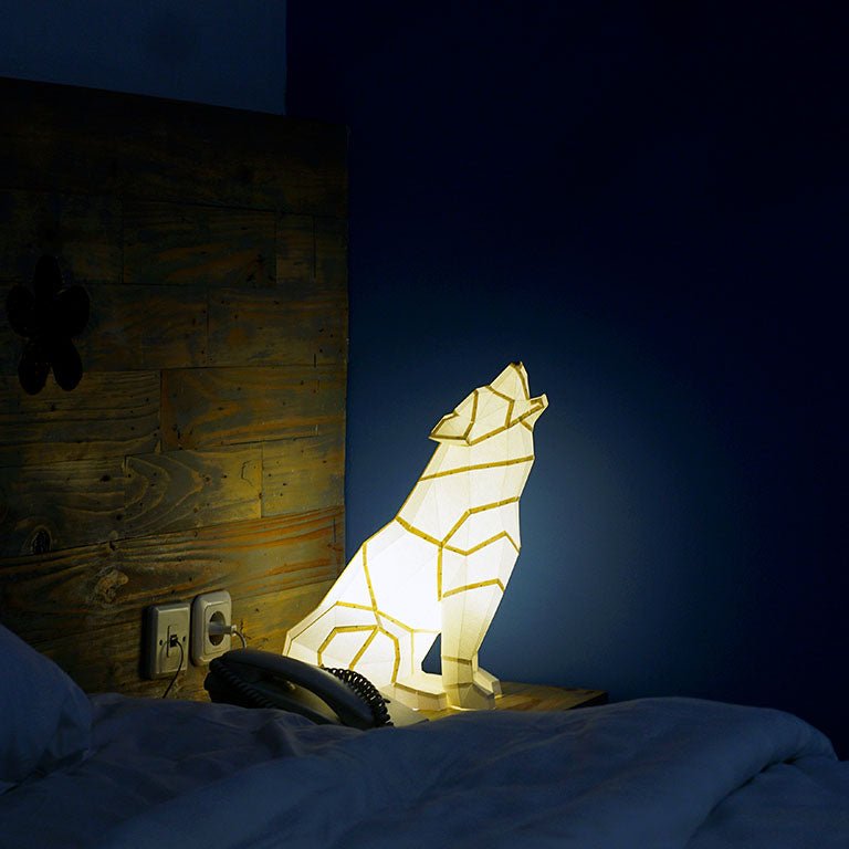 Wolf Lamp 3D Paper Model | Wolf Night Light - PAPERCRAFT WORLD