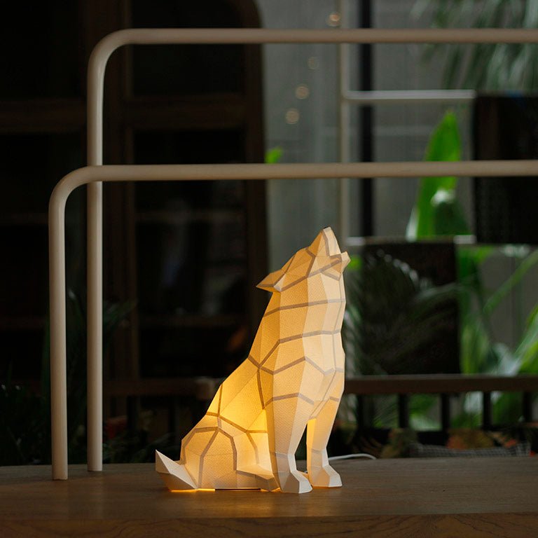Wolf Lamp 3D Paper Model | Wolf Night Light - PAPERCRAFT WORLD