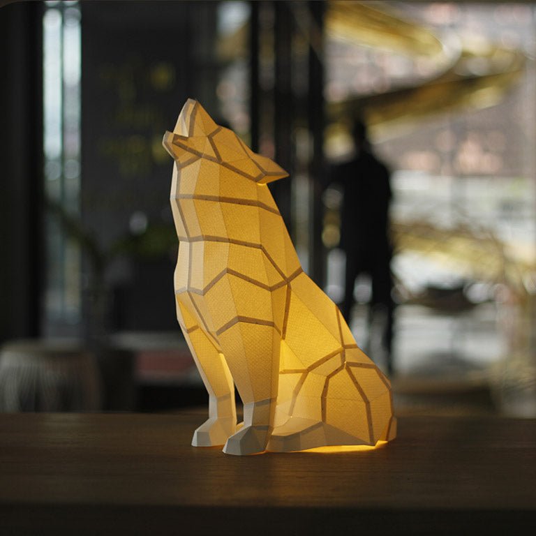 Wolf Lamp 3D Paper Model | Wolf Night Light - PAPERCRAFT WORLD
